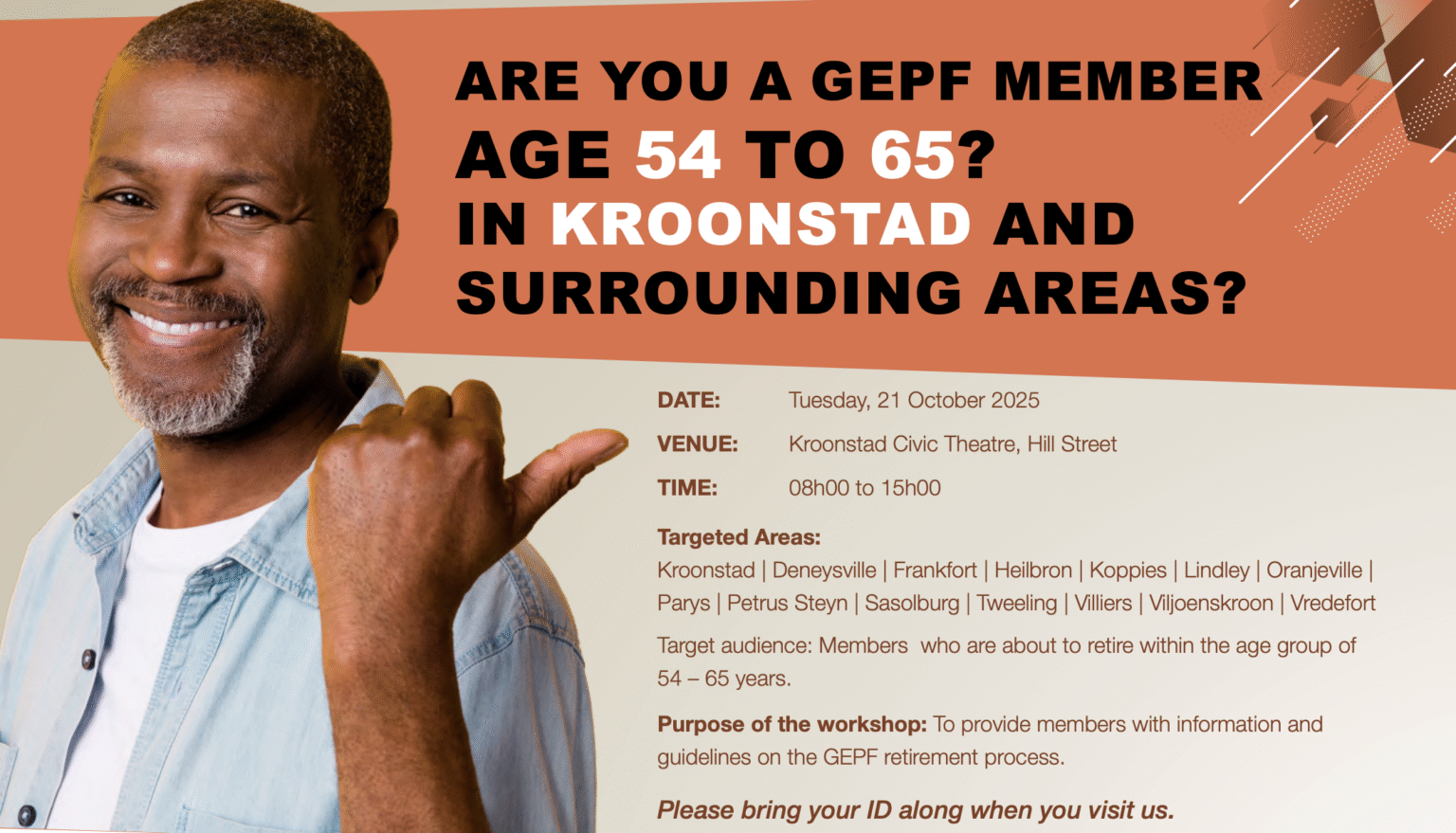 THE GEPF WILL HOST PRE-RETIREMENT WORKSHOP IN OTTERY, CAPE TOWN - Gepf